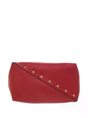 Valentino Garavani Leather Rockstud Wispy Bucket Bag - Red