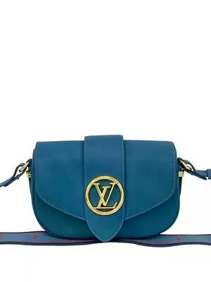 LOUIS VUITTON Pont 9 Soft Mm Crossbody Bag Grained Calfskin - Blue