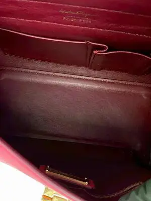 FERRAGAMO Small Tricolor Leather Gancini Sofia Satchel
