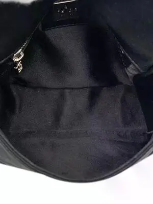 Fendi 2000-2010 Cotton Flap Shoulder Bag - Black