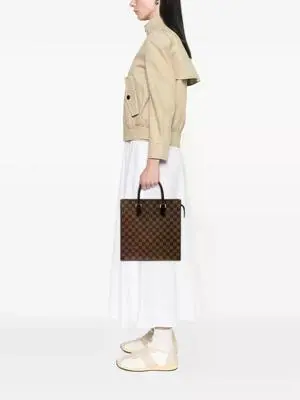 LOUIS VUITTON 2003 Damier Ebene Venice Sac Plat Tote Bag - Brown