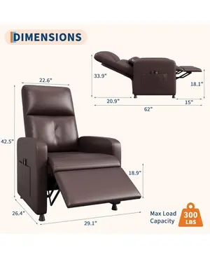 GAOMON Power Recliner Chair With Massage And Heat With Massage Function With Lumbar Support