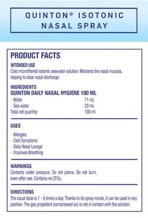 QUICKSILVER SCIENTIFIC Daily Isotonic Saline Seawater Nasal Spray