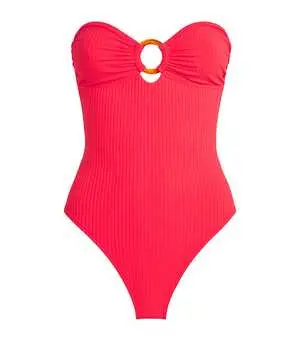 Melissa Odabash Bandeau Cozumel Swimsuit - Red
