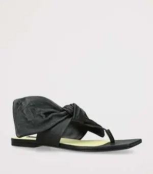 Givenchy Sculptural Bow Leather Sandals - Black