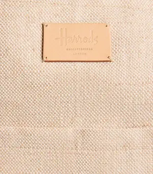 Harrods Jute Tote Bag With Exterior Pockets