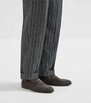 Brunello Cucinelli Suede Woven Loafers