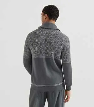 Brunello Cucinelli Cotton Jacquard Shawl Cardigan