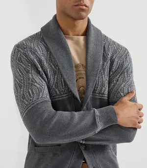 Brunello Cucinelli Cotton Jacquard Shawl Cardigan