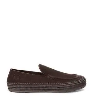 Loewe X Paula's Ibiza Suede Raffia Loafers