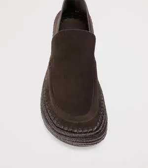 Loewe X Paula's Ibiza Suede Raffia Loafers