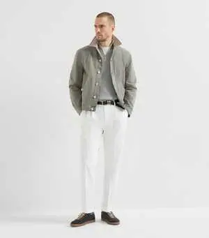 Brunello Cucinelli Cotton Rib-knit Quarter-zip Sweater - Grey
