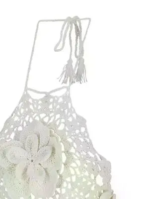 Giuseppe Di Morabito Macrame Halterneck Top With Floral Appliqu