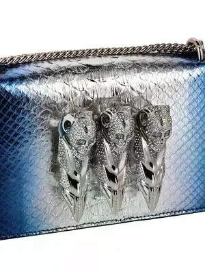 Philipp Plein Skull-embellished Metallic-effect Shoulder Bag - Silver