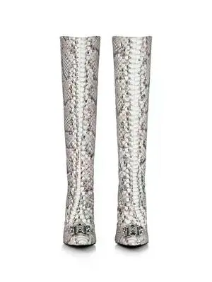 Philipp Plein Python-skin Jewel Monogram Boots