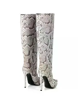Philipp Plein Python-skin Jewel Monogram Boots