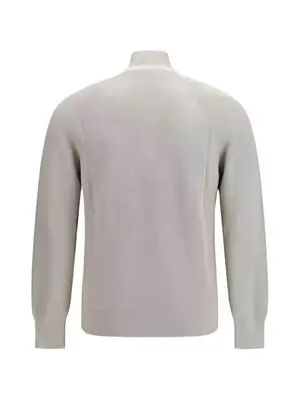 Brunello Cucinelli Ribbed-knit Half-zip Sweater - Neutrals