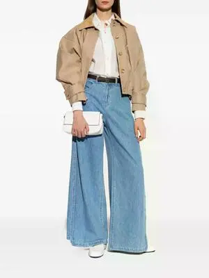 Emporio Armani Side-slit Wide-leg Jeans - Blue