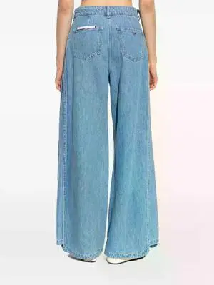Emporio Armani Side-slit Wide-leg Jeans - Blue
