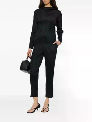 Issey Miyake Plissé-effect Trousers - Black