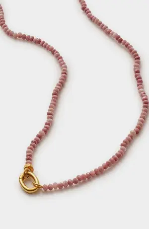 KATIE LOXTON Rhodochrosite Beaded Necklace With Clasp