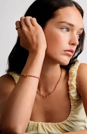KATIE LOXTON Rhodochrosite Beaded Necklace With Clasp