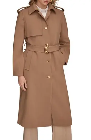 Donna Karan New York Modern Crepe Trench Coat - Camel