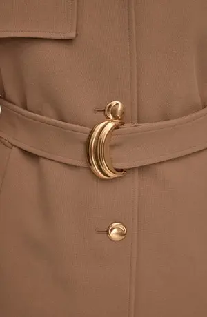 Donna Karan New York Modern Crepe Trench Coat - Camel