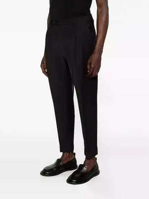 BE ABLE Pleated Turn-up Trousers - Black