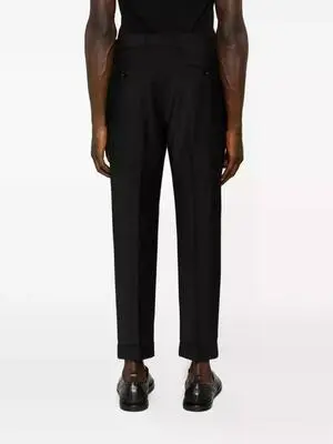 BE ABLE Pleated Turn-up Trousers - Black
