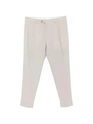 BE ABLE Pleated Turn-up Trousers - Neutrals
