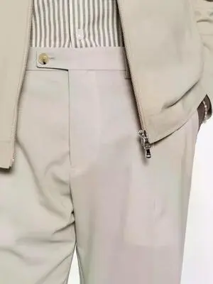 BE ABLE Pleated Turn-up Trousers - Neutrals