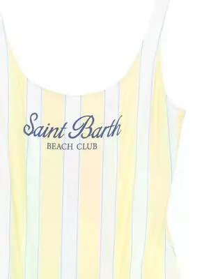 MC2 SAINT BARTH Striped Logo-print Swimsuit