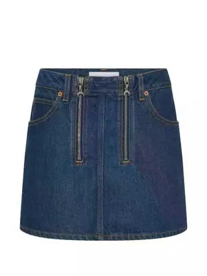MARINE SERRE Zipped Mini Skirt - Blue