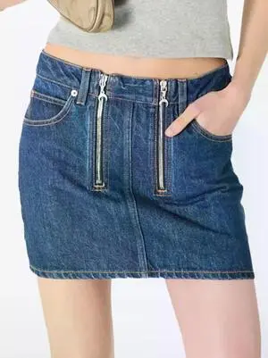 MARINE SERRE Zipped Mini Skirt - Blue