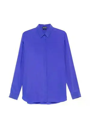 TOM FORD Buttoned Long-sleeve Shirt - Blue