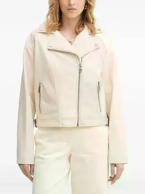Guess Quilted-panel Biker Jacket - Neutrals