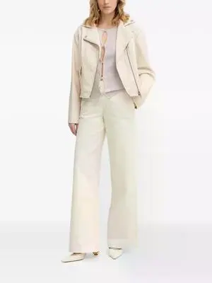 Guess Quilted-panel Biker Jacket - Neutrals