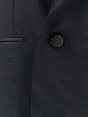 Tagliatore Double-breasted Slub-texture Blazer - Black