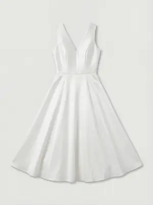 Coast Midi Dress With Plunge Neckline And Bow Detail - Ivory