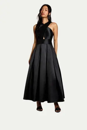 Coast Halter Neck Fit & Flare Midi Dress - Black