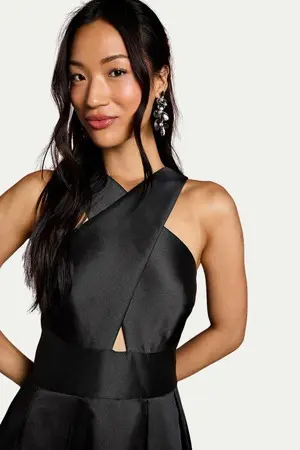 Coast Halterneck Fit & Flare Midi Dress - Black