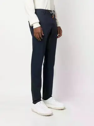 Eleventy Tapered Cotton-blend Drawstring Chinos