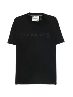 John Richmond Logo-embroidered T-shirt - Black