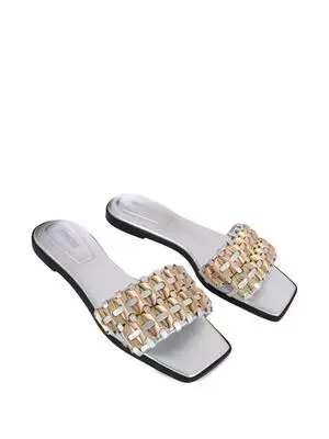 Simkhai Faye Metallic Leather Sandals