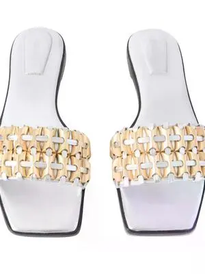 Simkhai Faye Metallic Leather Sandals