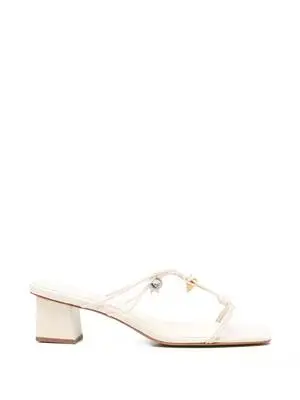 Farm Rio Charm-embellished Block-heel Sandals - Neutrals