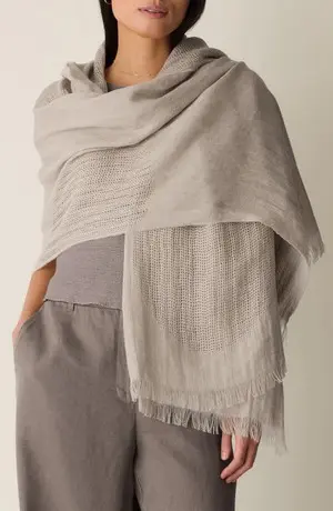 EILEEN FISHER Linen Circles Scarf