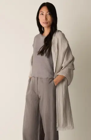 Eileen Fisher Linen Circles Scarf