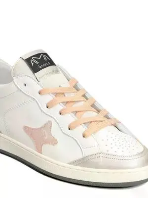 AMA-BRAND Star-patch Metallic-effect Sneakers - Neutrals